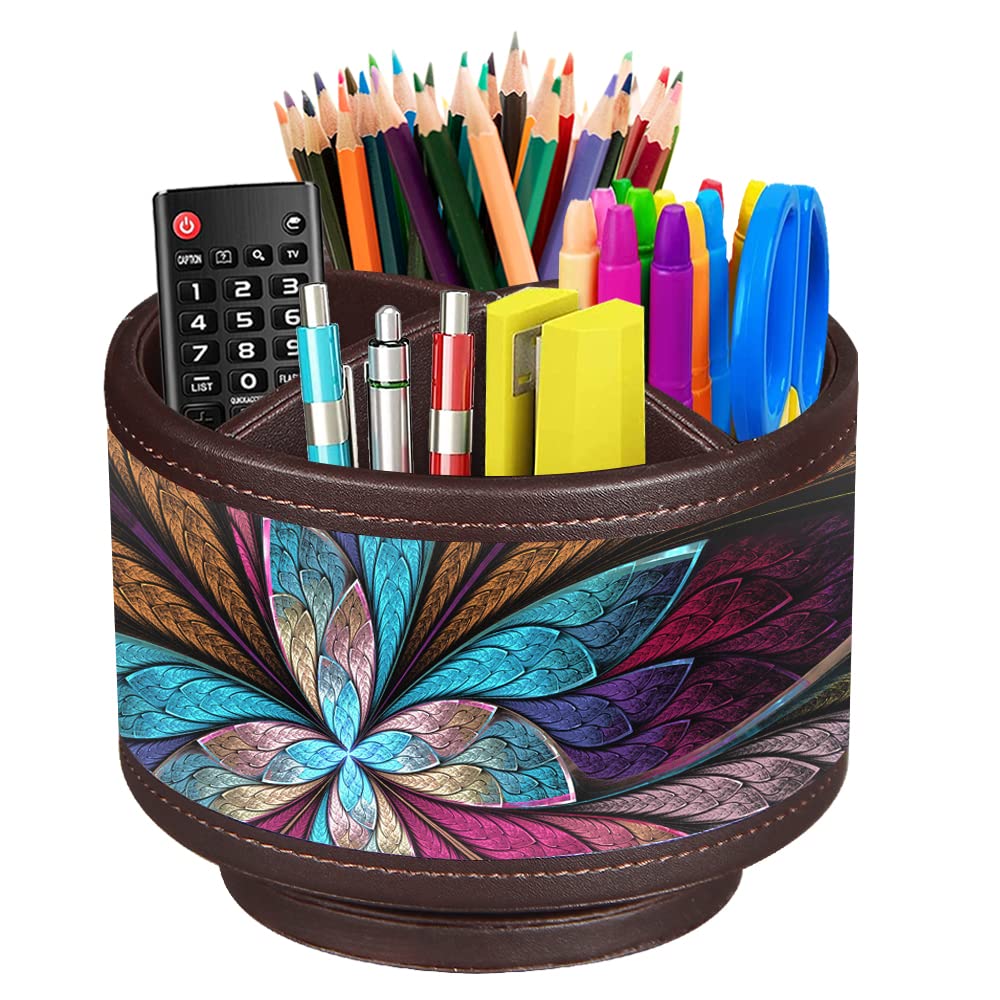 TV Remote Control Holder for Table, 360 Swivel Pen Holder for Desk Organizers and Accessories, Nightstand Organizer Caddy for Media Controllers/Office Supplies, Bedside Decorations for Living Room
