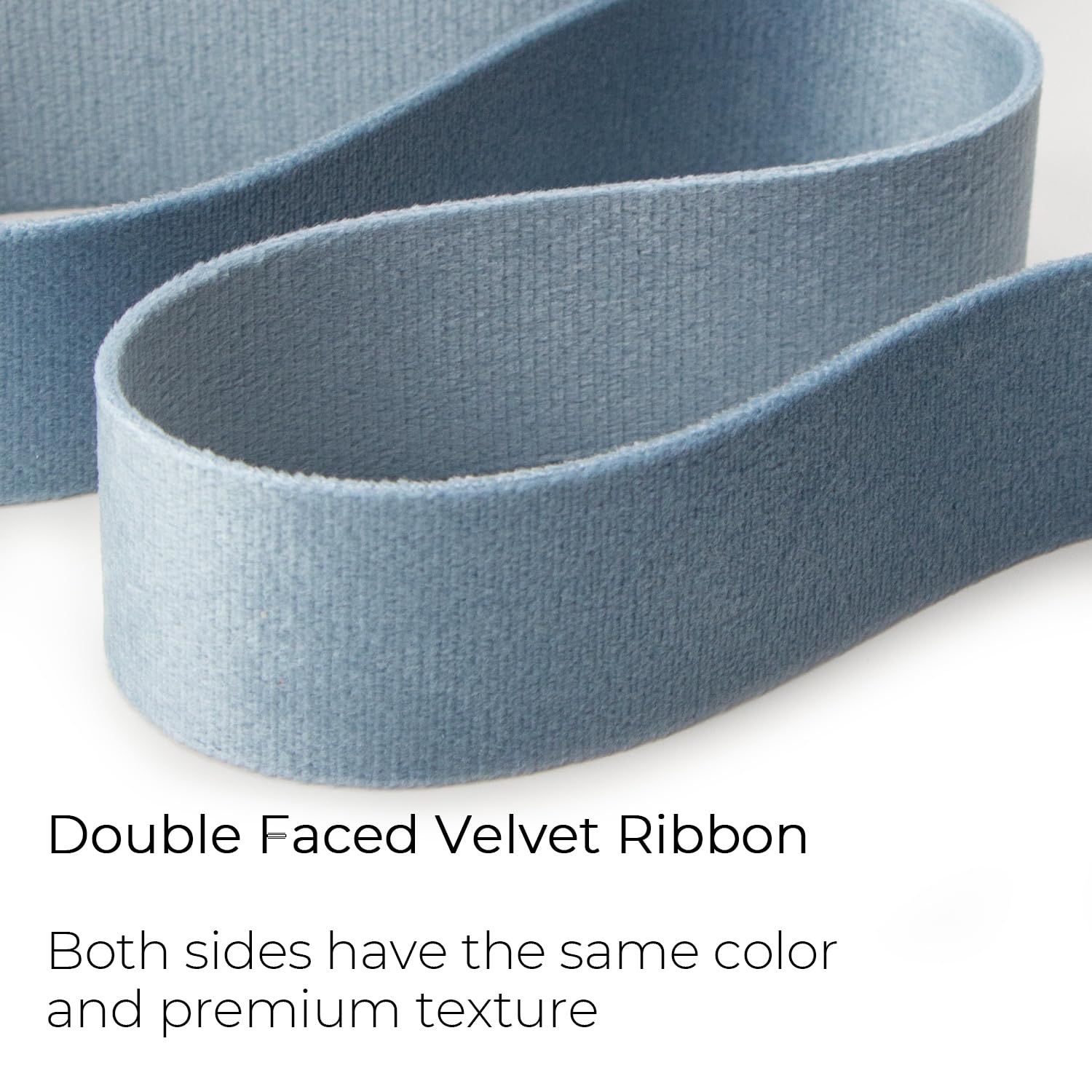 Ribbli Light Dusty Blue Velvet Ribbon Double Faced 1/2 Inch 10-Yard Spool Light Dusty Blue Ribbon Use for Christmas Tree Ornaments Gift Wrapping Wreath Decoration Wedding Boutonnieres