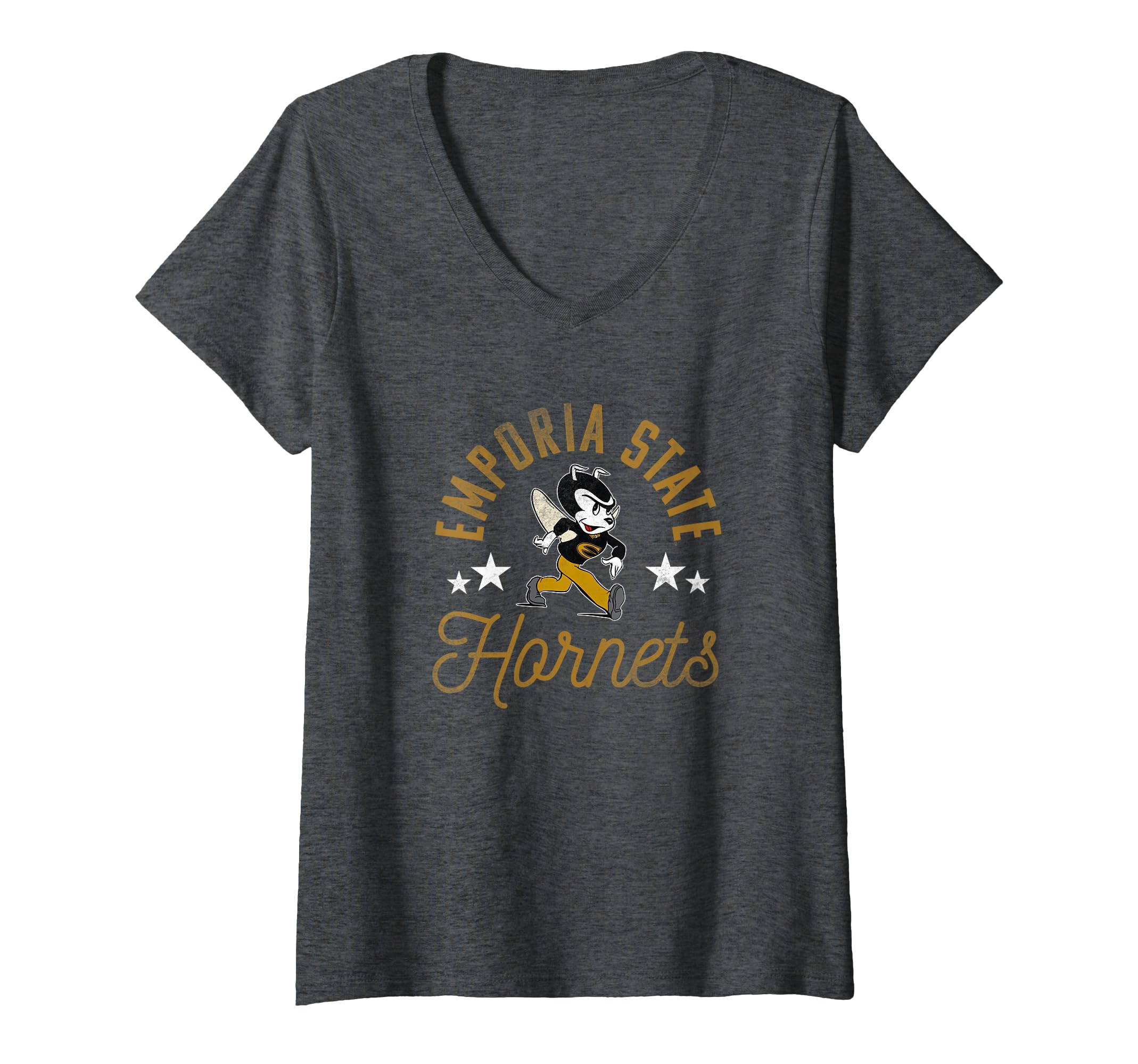 Womens Emporia State University ESU Hornets Logo V-Neck T-Shirt
