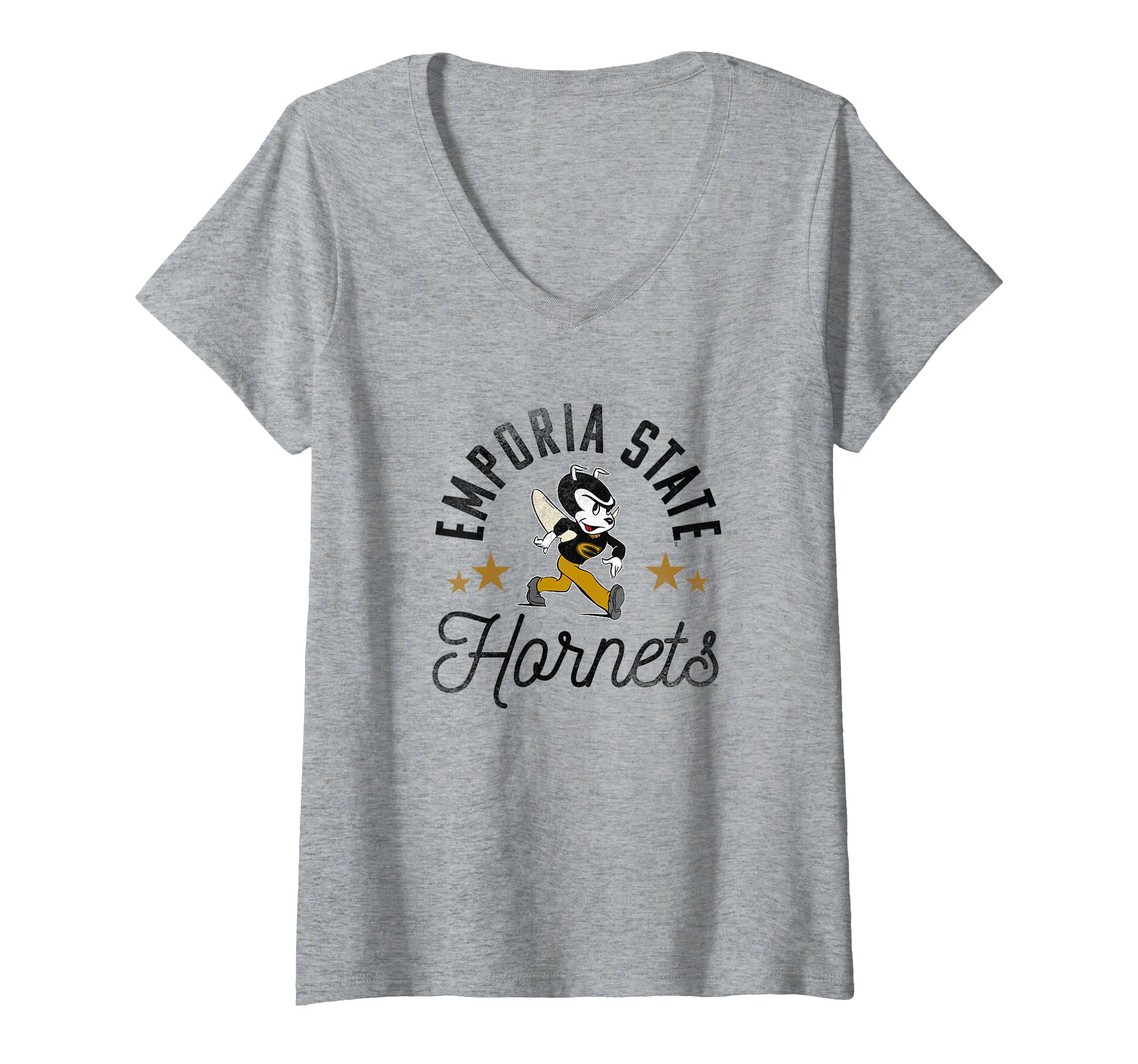 Womens Emporia State University ESU Hornets Logo V-Neck T-Shirt