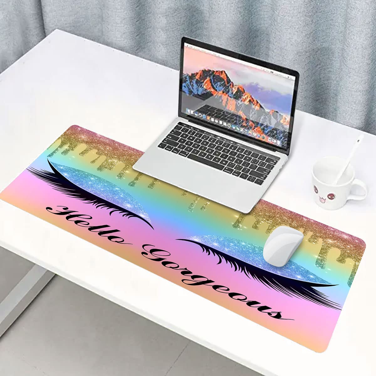 LshyMn Game Large Mouse Pad 31.5x11.8x0.12 Inches Rubber Anti-Slip Mouse Pad Long Table Pad Keyboard Pad Desktop Accessories Mouse Pad for Studio Desk Computer Desk BDXPMN122