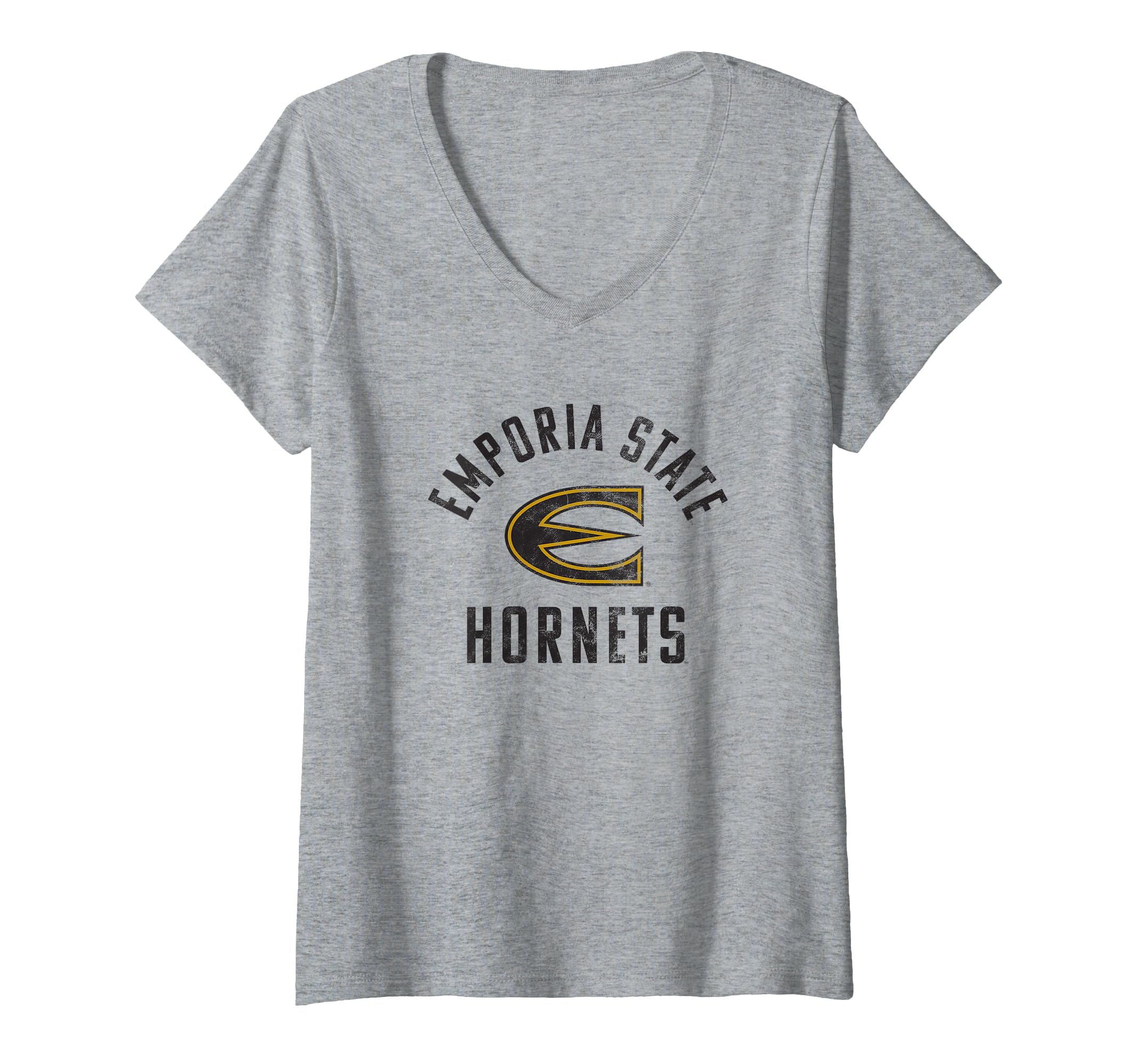 Womens Emporia State University ESU Hornets Large V-Neck T-Shirt