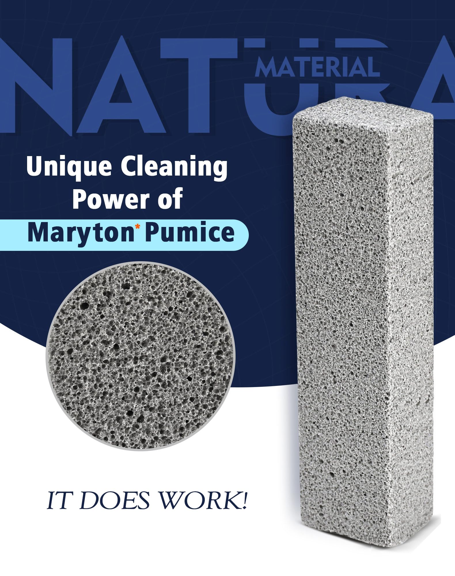 MARYTON Pumice Stone for Toilet Cleaning, Pumice Stick for Removing Hard Water Rings Stains, Buildup, Iron and Rust from Bathtubs, Pool Shower Tiles, Kitchen, Household, 8 Count