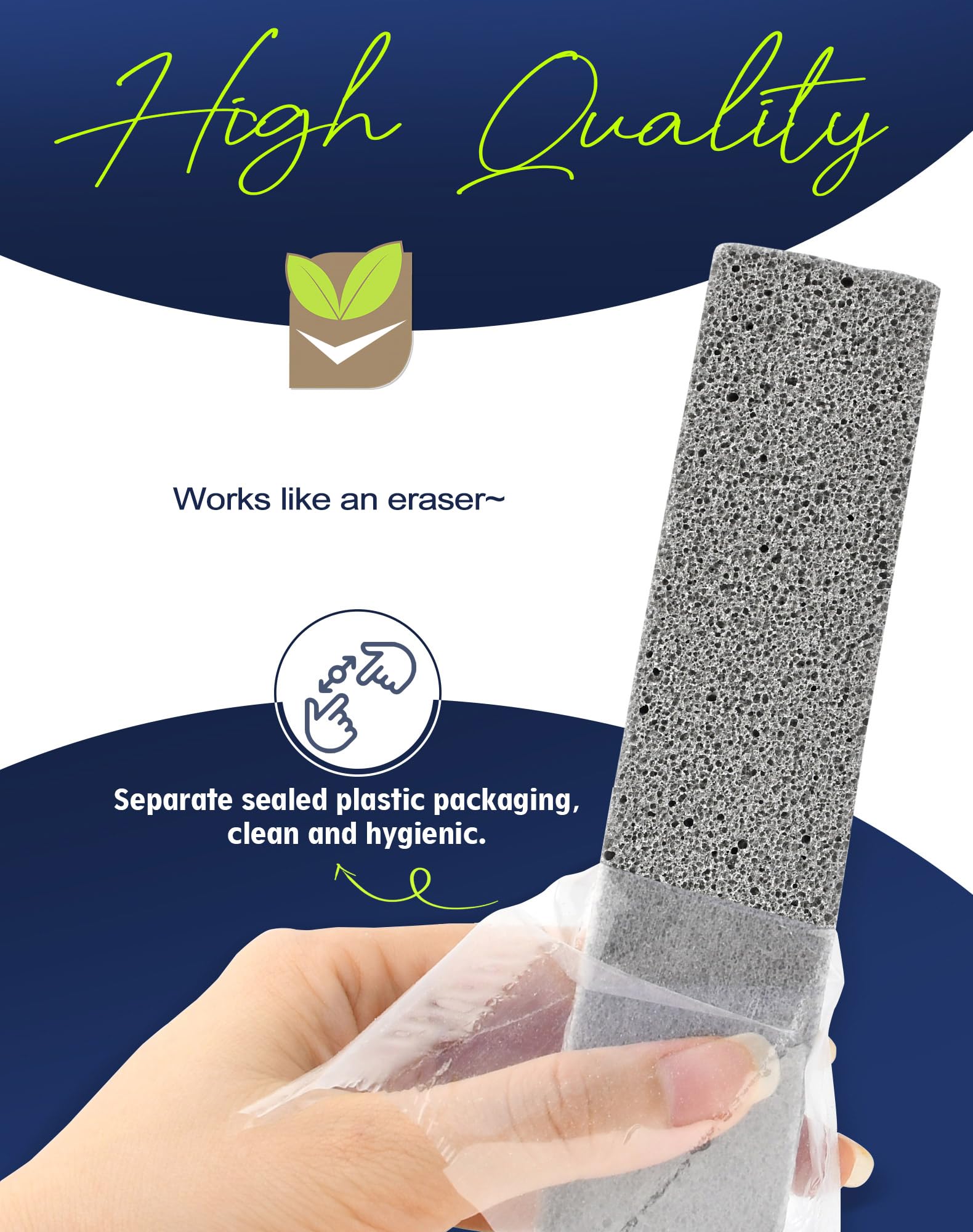 MARYTON Pumice Stone for Toilet Cleaning, Pumice Stick for Removing Hard Water Rings Stains, Buildup, Iron and Rust from Bathtubs, Pool Shower Tiles, Kitchen, Household, 8 Count