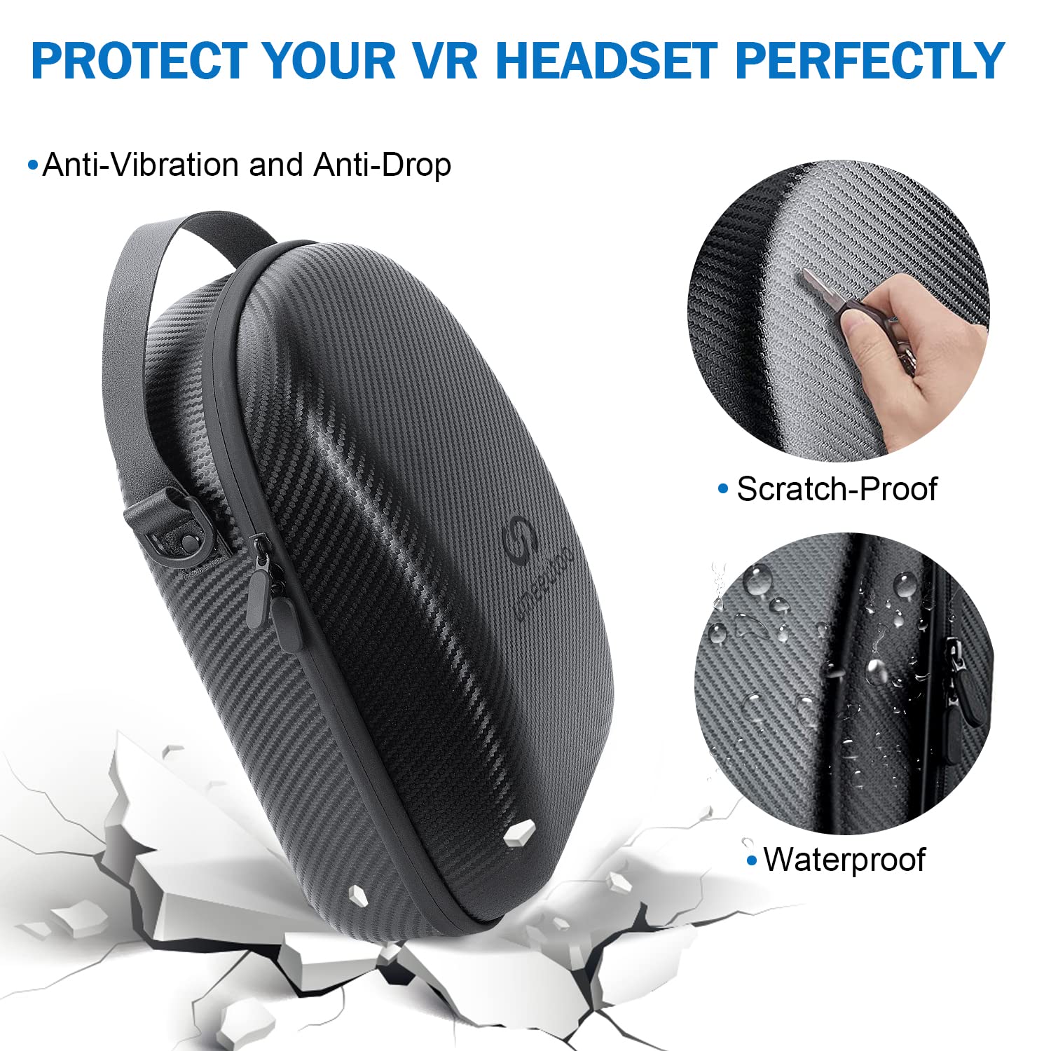 UMEEUTOO Hard Travel Carrying Case Compatible with Meta Quest Pro and Accessories Large Space case for Vr and Accessories and All Head Strap