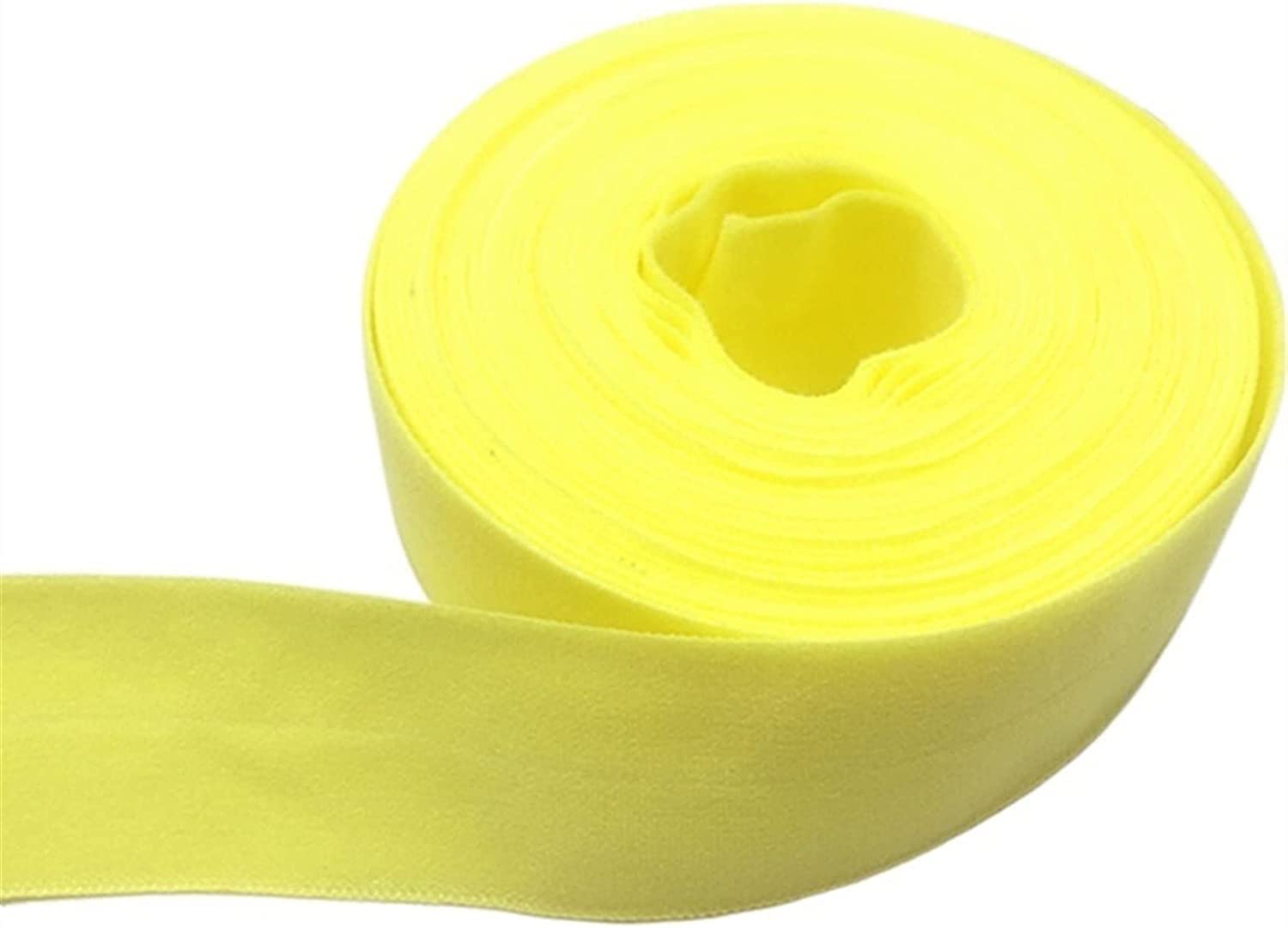 Elastic Spool Band,Stretch Sewing Ribbon,20yards/Lot 25mm Fold Over Spandex Elastic Ribbon for Sewing Lace Trim Waist Band Garment Accessory (Color : Grey, Size : One Size) (Color : Yellow, Size : O