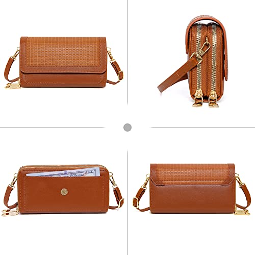 Badiya Small Crossbody Bags for Women Cell Phone Purse Wallet Shoulder Handbag with Credit Card Slots