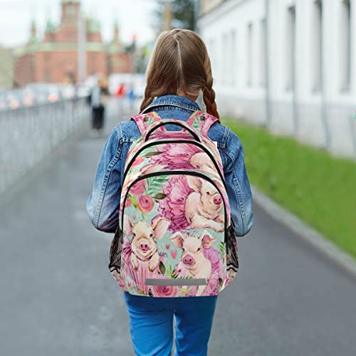 ALAZA Cute Pig Leaf Animal Cake Large Backpack Travel College School Shoulder Laptop Bag Daypack Bookbag
