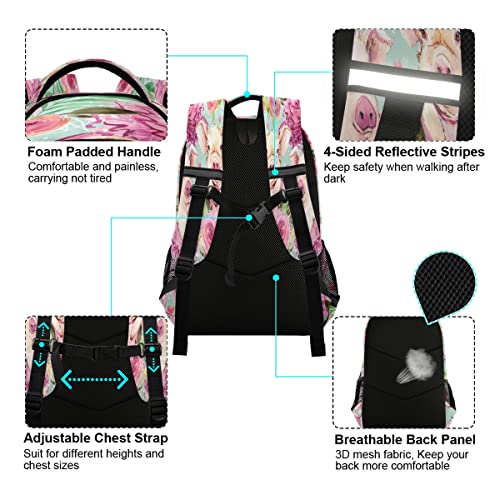 ALAZA Cute Pig Leaf Animal Cake Large Backpack Travel College School Shoulder Laptop Bag Daypack Bookbag