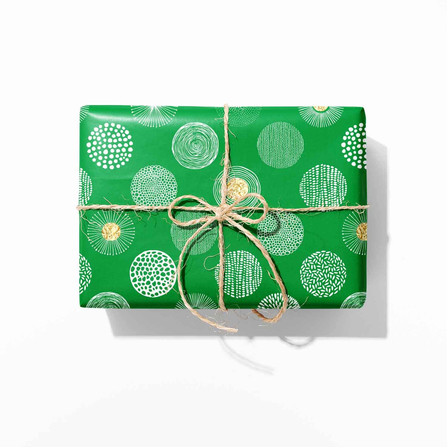 WOPARTY Green Wrapping Paper Roll - with Cut Lines for Birthday, Holiday, Wedding, Baby Shower Party DIY Pack - 3 Rolls - 17 in X 120 in Per Roll