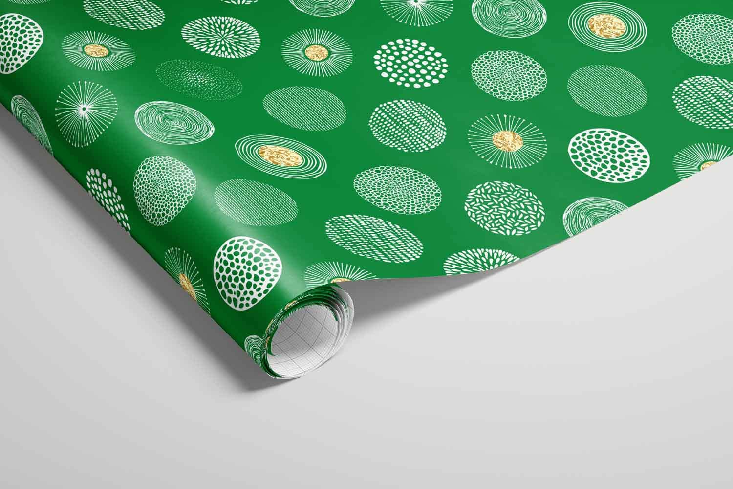 WOPARTY Green Wrapping Paper Roll - with Cut Lines for Birthday, Holiday, Wedding, Baby Shower Party DIY Pack - 3 Rolls - 17 in X 120 in Per Roll