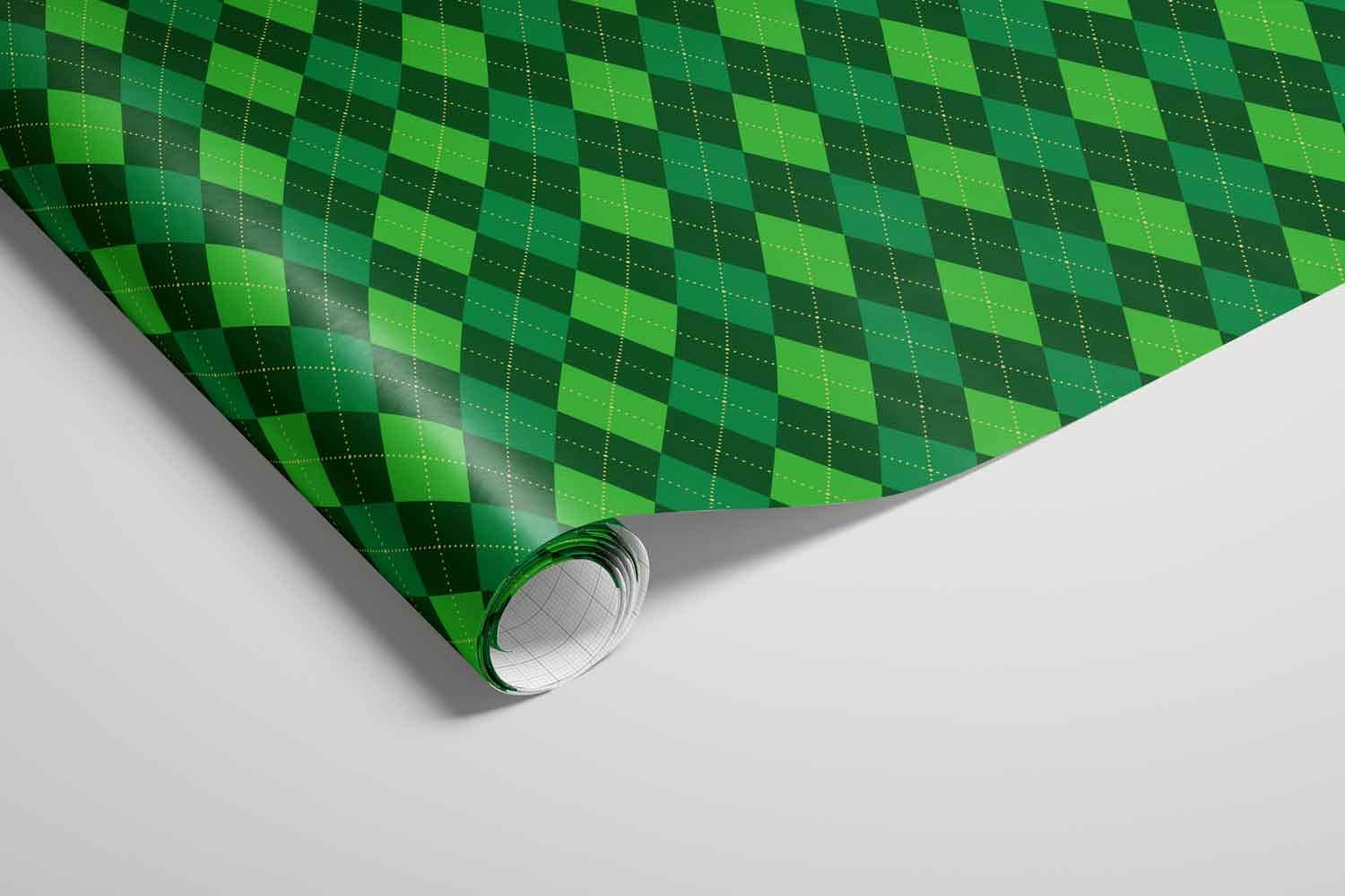 WOPARTY Green Wrapping Paper Roll - with Cut Lines for Birthday, Holiday, Wedding, Baby Shower Party DIY Pack - 3 Rolls - 17 in X 120 in Per Roll