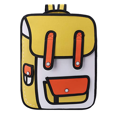 3D Jump Style 2D Drawing From Cartoon Paper Backpack Shoulder Bag Comic Bookbag