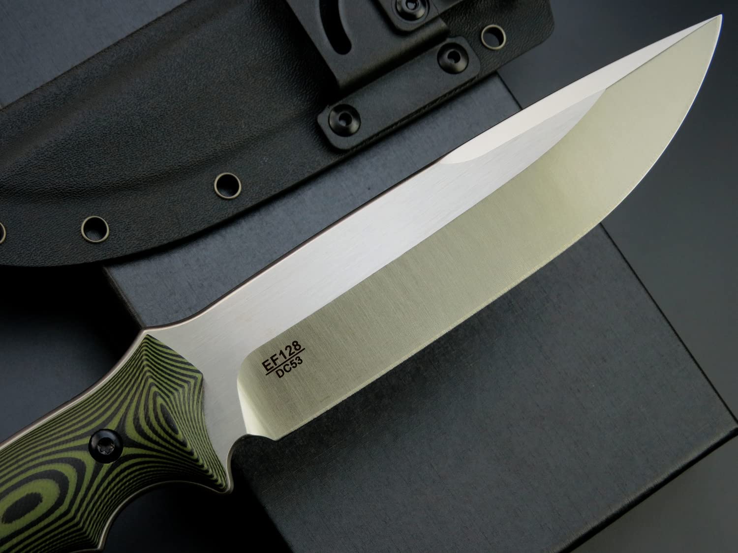 Eafengrow EF128 Fixed Blade Knife DC53 Steel Blade, Two Tone G10 Handle Full Tang Fixed Knifes Straight Knife for Working Camping Hunting Adventure Field EDC Tool Knife(Silver)