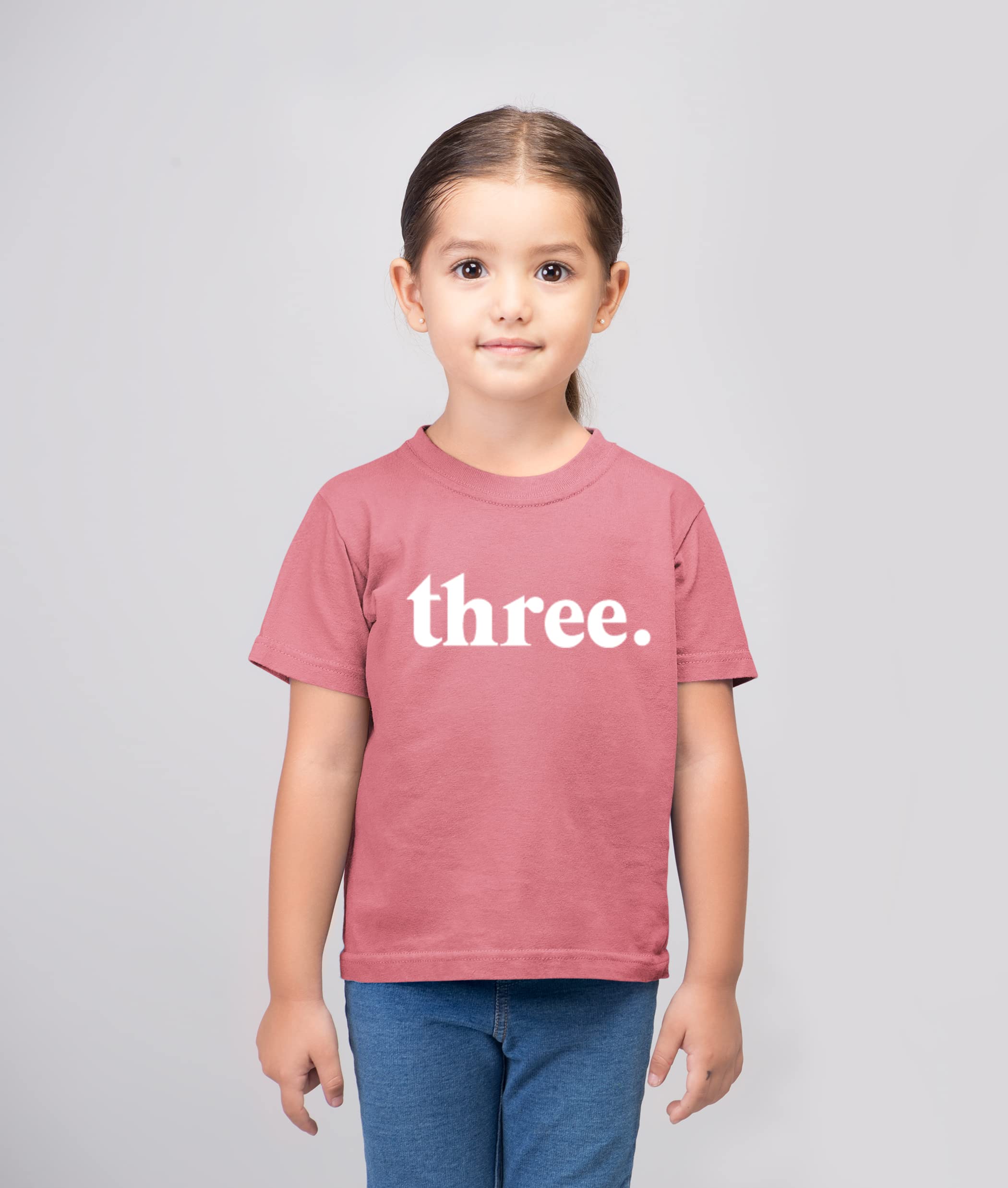 3rd Birthday Girl Outfit 3 Year Old Girls Shirt Three Shirts 3t Toddler Third (as1, Age, 4_Years, White on Mauve)