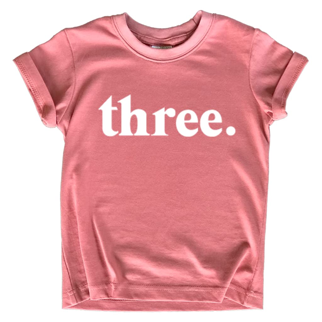 3rd Birthday Girl Outfit 3 Year Old Girls Shirt Three Shirts 3t Toddler Third (as1, Age, 4_Years, White on Mauve)