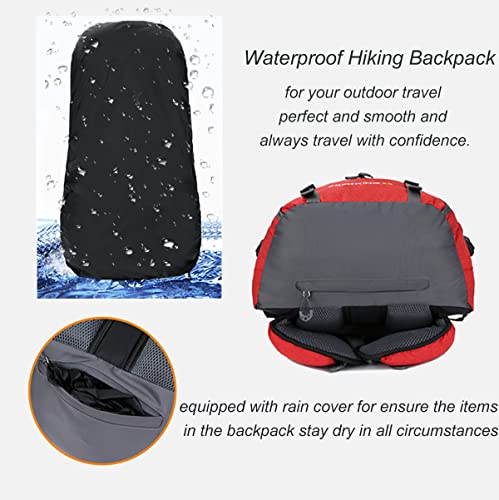 60L Hiking Backpack, Waterproof Camping Backpacking Backpack for Men Outdoor Traveling Climbing Daypack with Rain Cover (Army Green)