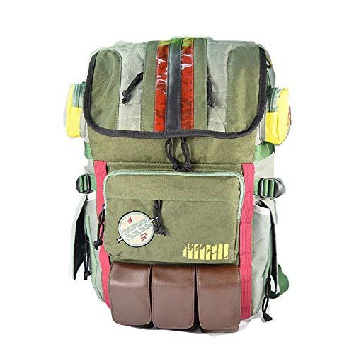 HAMIQI Star Wars Boba Fetterman Armor Backpack Student Schoolbag Travel Backpack PC Tablet Laptop Backpack