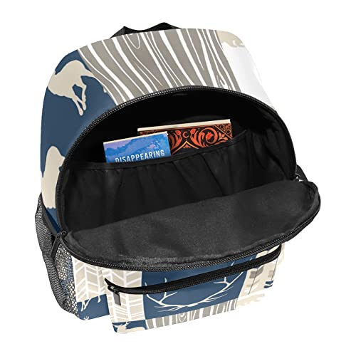 Eiis Woodland Forest Deer Bear Personalized School Backpack for Teen Kid-Boy /Girl Toddler Daypack Kindergarten One Size P22889 P22889
