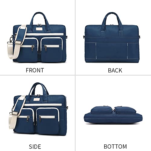 SHWN Pattern 15 "Waterproof Laptop Shoulder Messenger Bag with 14" -15.6 "Bounce Bubble protection (blue)