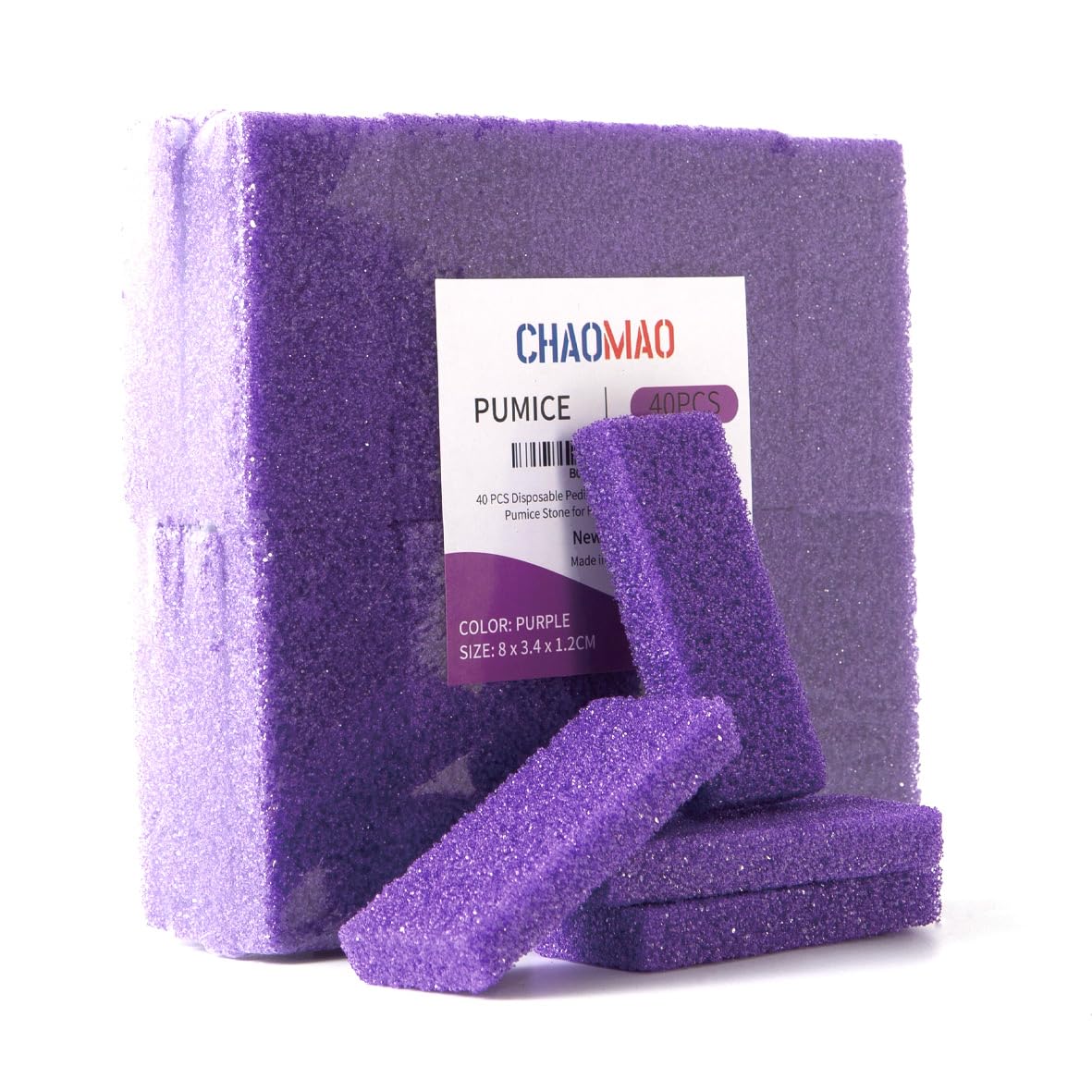 CHAOMAO Disposable Foot Scrubber Pumice Pads, Pedicure Pumice Stone Dead Skin Callus Remover for Feet