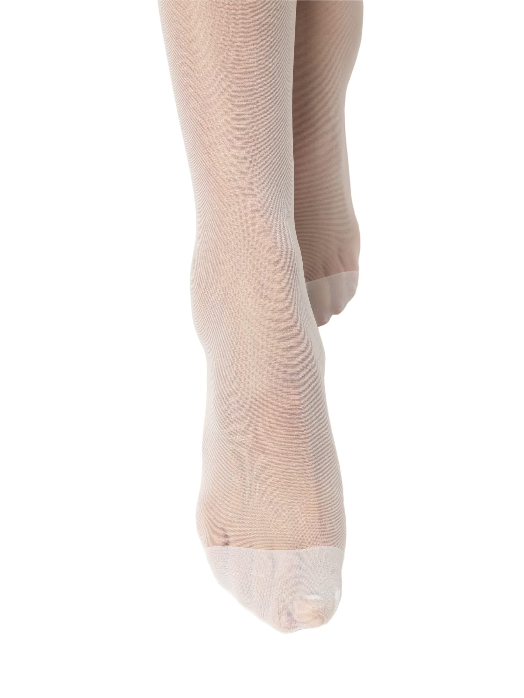EVERSWE 3 Pairs Women's Sheer Tights 20D, High Waist Control Top Pantyhose Hosiery (White, L)