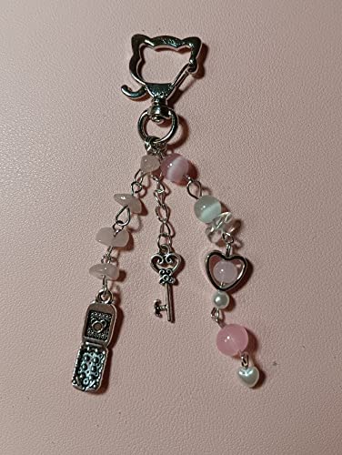 Cute Keychain Y2k Keychain Accessories Teen Girls Trendy Stuff Preppy Things Y2k Accessories (E-Blue,Small)