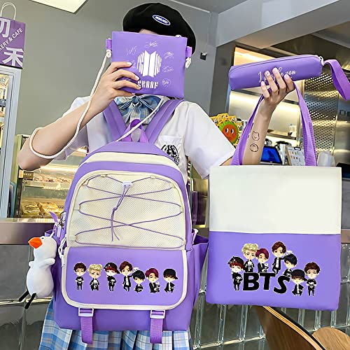 Alikpop Backpack Jimin Suga Jin Taehyung V Jungkook Korean Casual Backpack Daypack Laptop College Bag Bookbag School Backpack (Pink1)