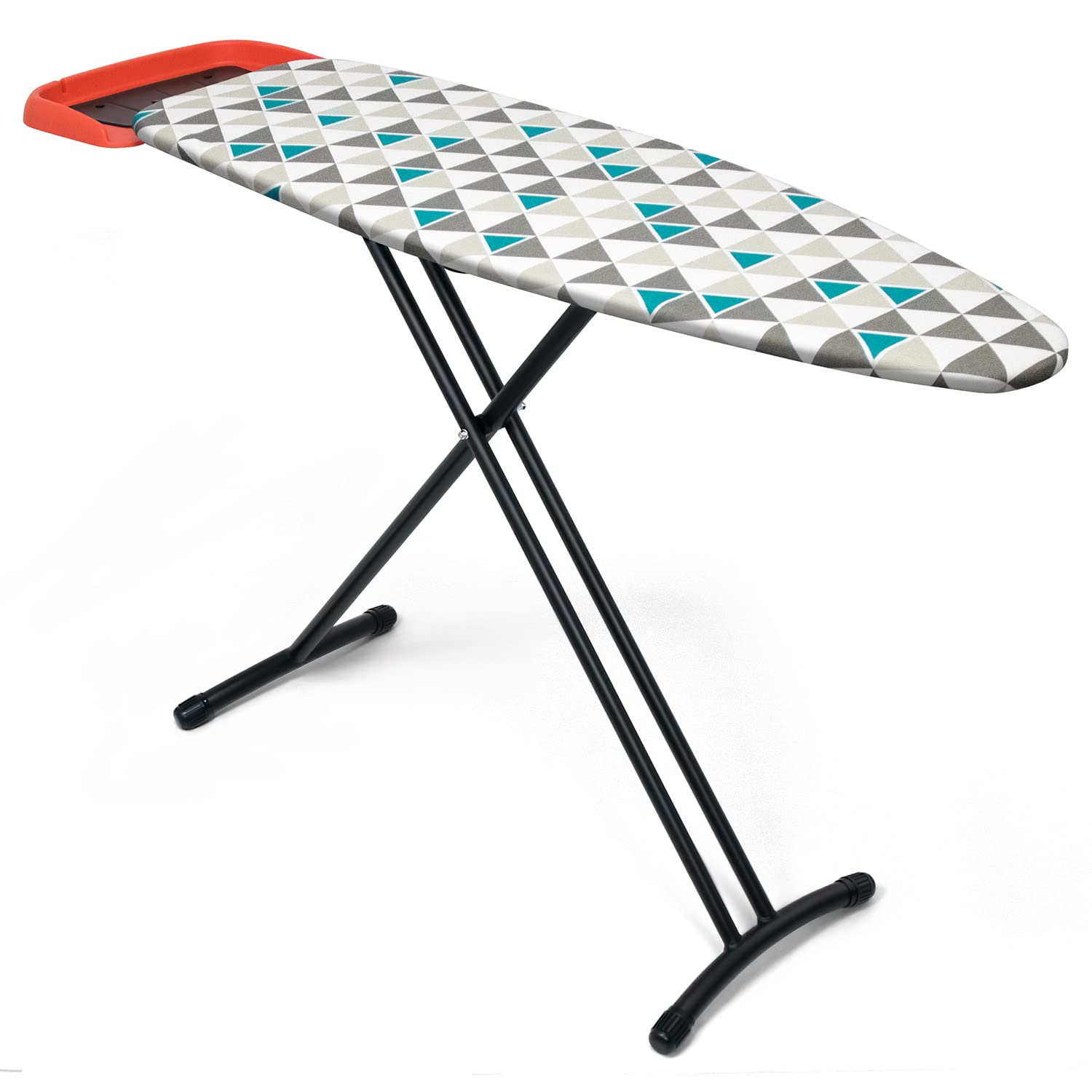 Duwee 15"×48" Ironing Board with Retractable Iron Rest,Ironing Board Full Size Heat-Resistant Cover with Thick Padding,Space Saving Iron Boards with Sturdy Legs,Adjustable Heights