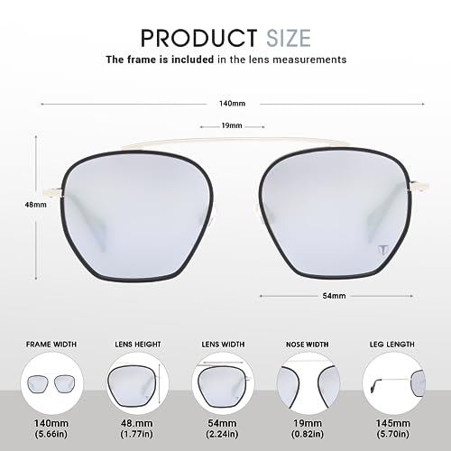 T-Charge – Geometric Polarized Sunglasses – Dark Glasses for Men, Nylon Lenses, Lightweight, Versatile Use, Lens for Sun Protection, Elegant & Sophisticated, Modern Design