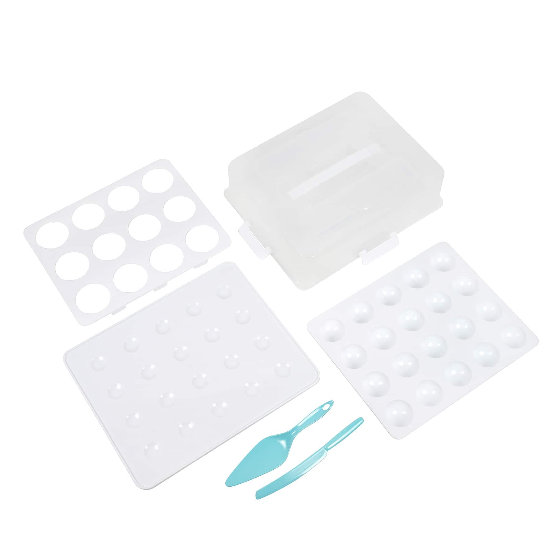 3-in-1 Dessert Carrier by Celebrate It - Transport Cupcakes, Cakes, and Desserts for Parties, Birthdays, and Weddings - 1 Pack