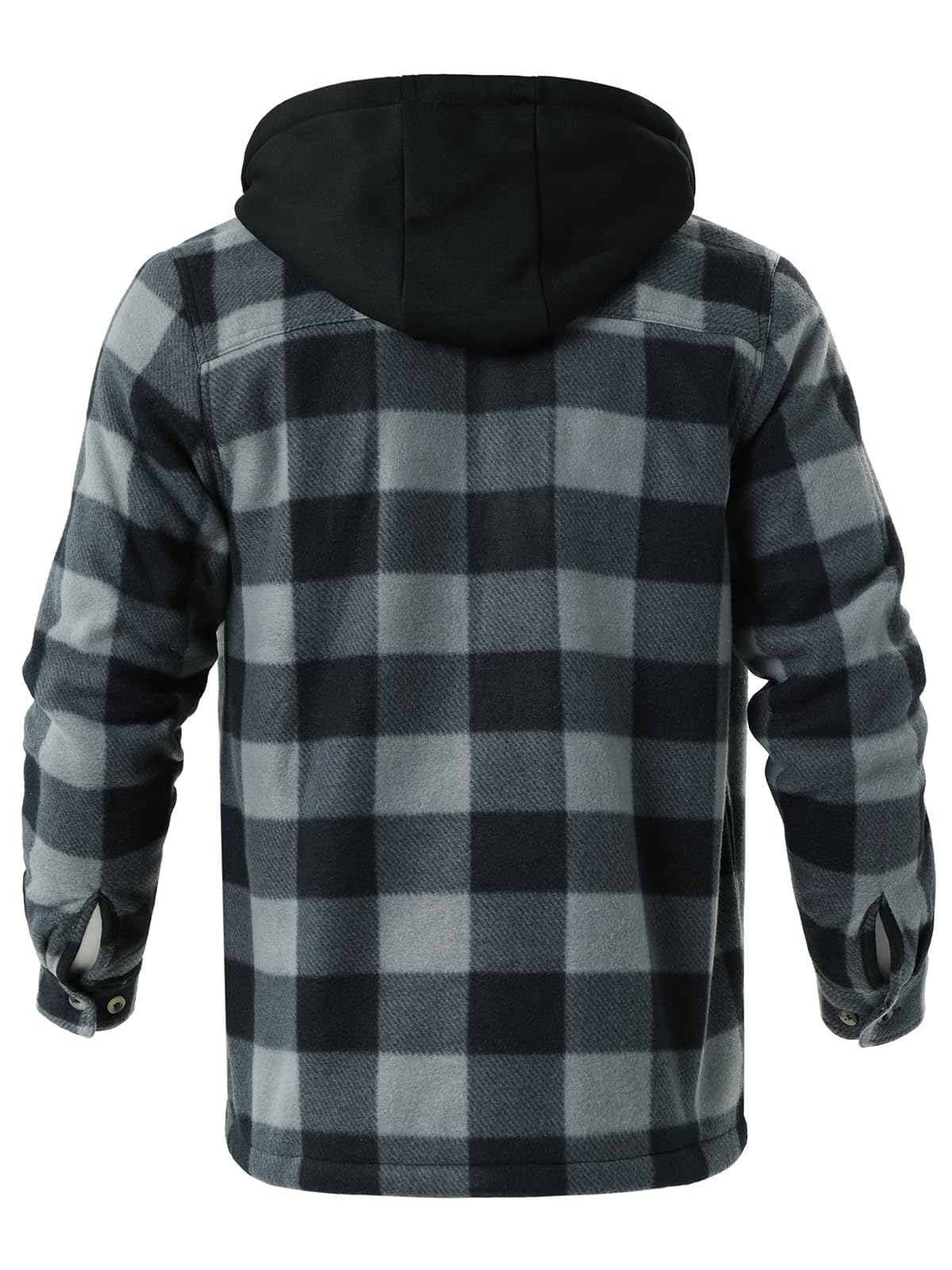 Facitisu Flannel Shirt for Men Zip Up Fleece Warm Plaid Sherpa Lined Hoodie Jacket Big and Tall Winter Coats