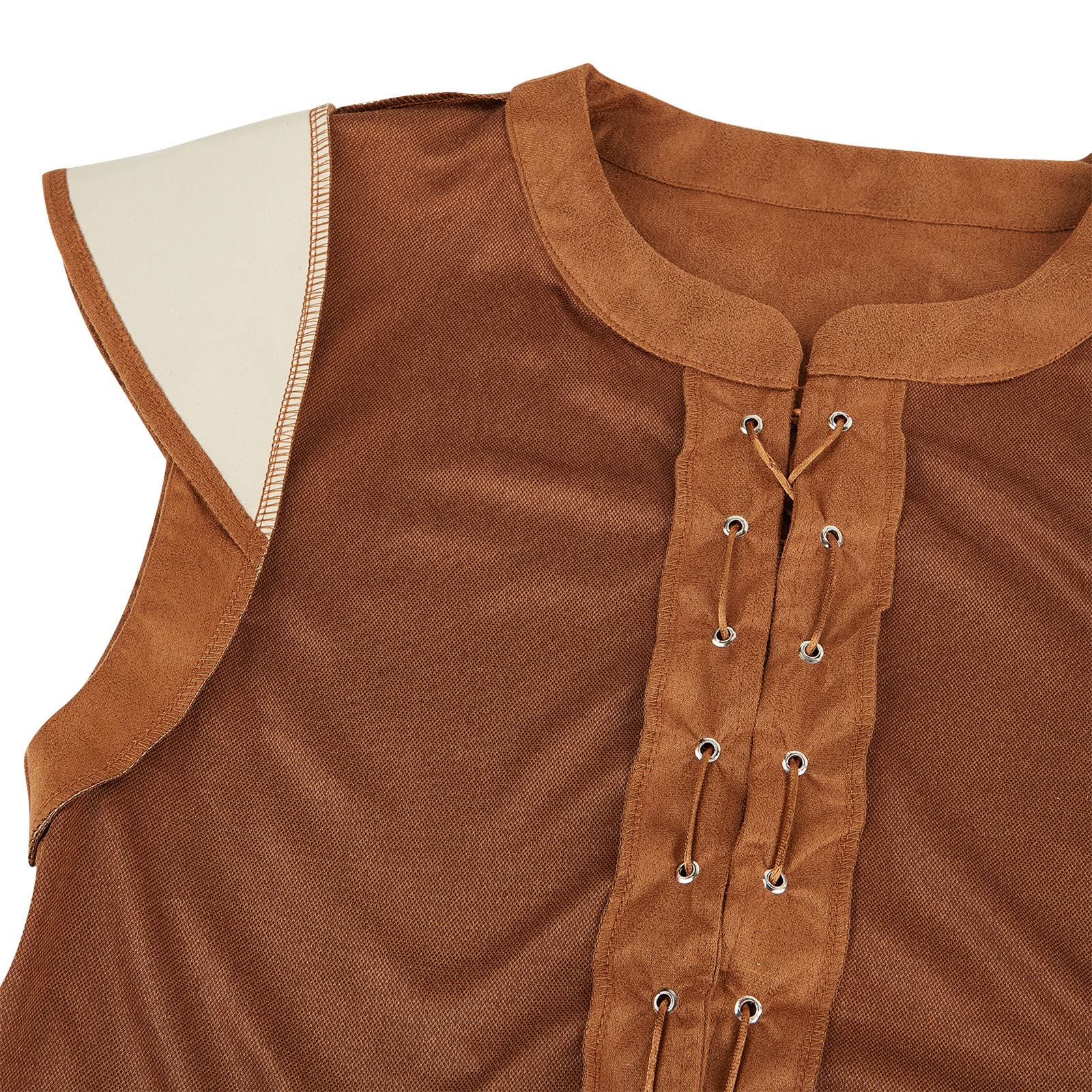 Pirate Vest Renaissance Costume Men Vest Medieval Pirate Costume Viking Tunic Vest Light Brown S