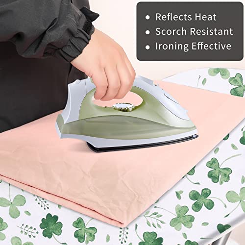 Ironing Board Cover and Pad, Heat Reflective & Stain Resistant Standard Full Size 15x54 Thick Padding Heavy Duty Iron Board Replacement Cover with Elastic Edge 4 Adjustable Fastener Straps