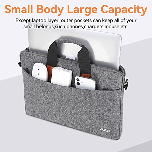 ZHUISUINI 14 14.6 15 Inch Laptop Bag Case with Shoulder Straps & Handle,Compatible with 14 inch New MacBook Pro M2/M1 Pro Max A2779 A2442 2023-2021,for 15 Inch Microsoft New Surface Laptop 5/4/3,Grey