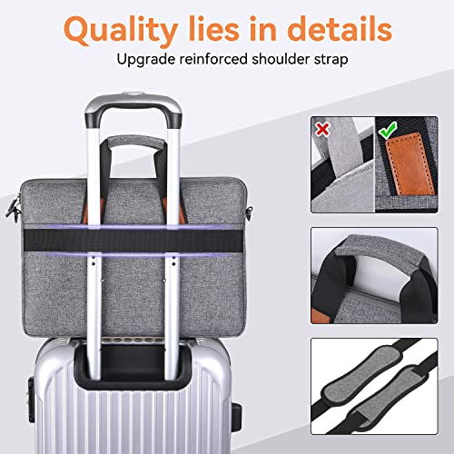 ZHUISUINI 14 14.6 15 Inch Laptop Bag Case with Shoulder Straps & Handle,Compatible with 14 inch New MacBook Pro M2/M1 Pro Max A2779 A2442 2023-2021,for 15 Inch Microsoft New Surface Laptop 5/4/3,Grey
