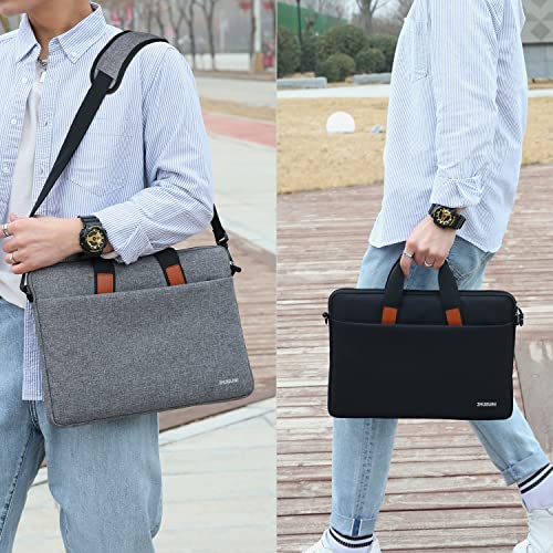 ZHUISUINI 14 14.6 15 Inch Laptop Bag Case with Shoulder Straps & Handle,Compatible with 14 inch New MacBook Pro M2/M1 Pro Max A2779 A2442 2023-2021,for 15 Inch Microsoft New Surface Laptop 5/4/3,Grey