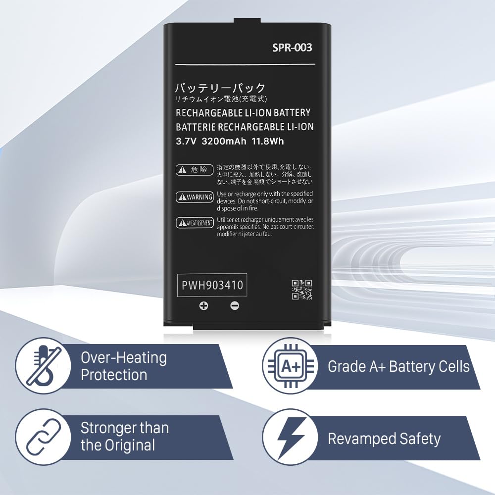 SPR-003 Battery,3200mAh [Upgraded] High Capacity Li-ion 0 Cycle Replacement Battery for Nintendo Switch 3DS XL New 3DS XL 3DS LL SPR-003 Game Console with Repair Tool Kit