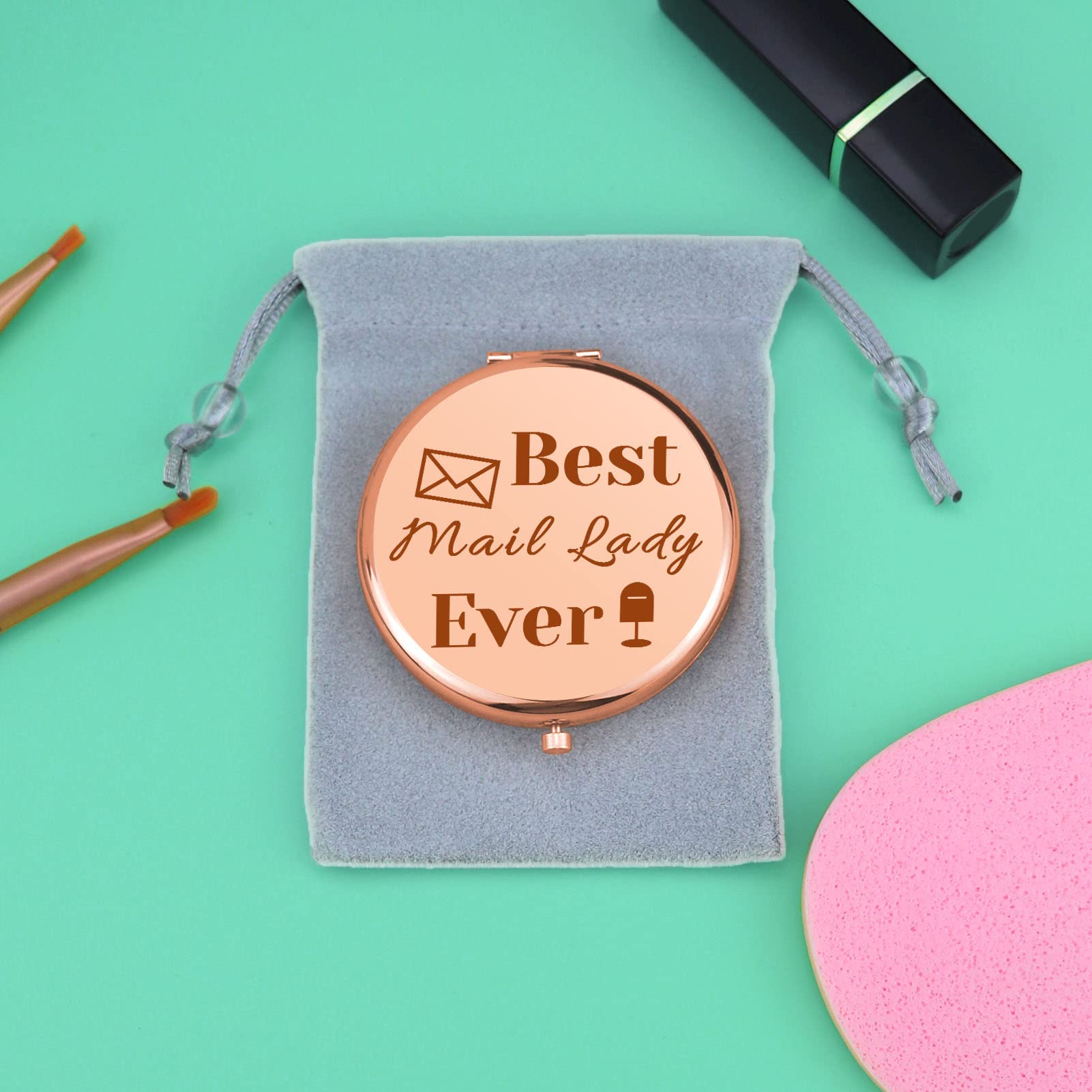 Mail Carrier Gift Funny Gifts for Mail Lady Thank You Gift Compact Makeup Mirror Postal Worker Gifts for Women Appreciation Gift Folding Makeup Mirror Thanksgiving Retirement Gifts