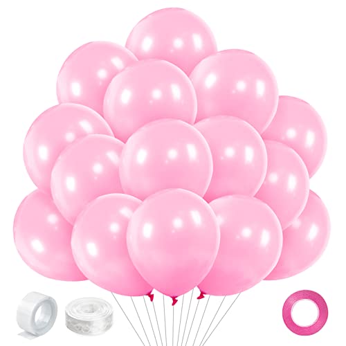 200pcs Small Pink Latex Balloons - 5 Inch Mini Thick Pink Birthday Balloons for Birthday & Wedding Decorations, Baby Shower