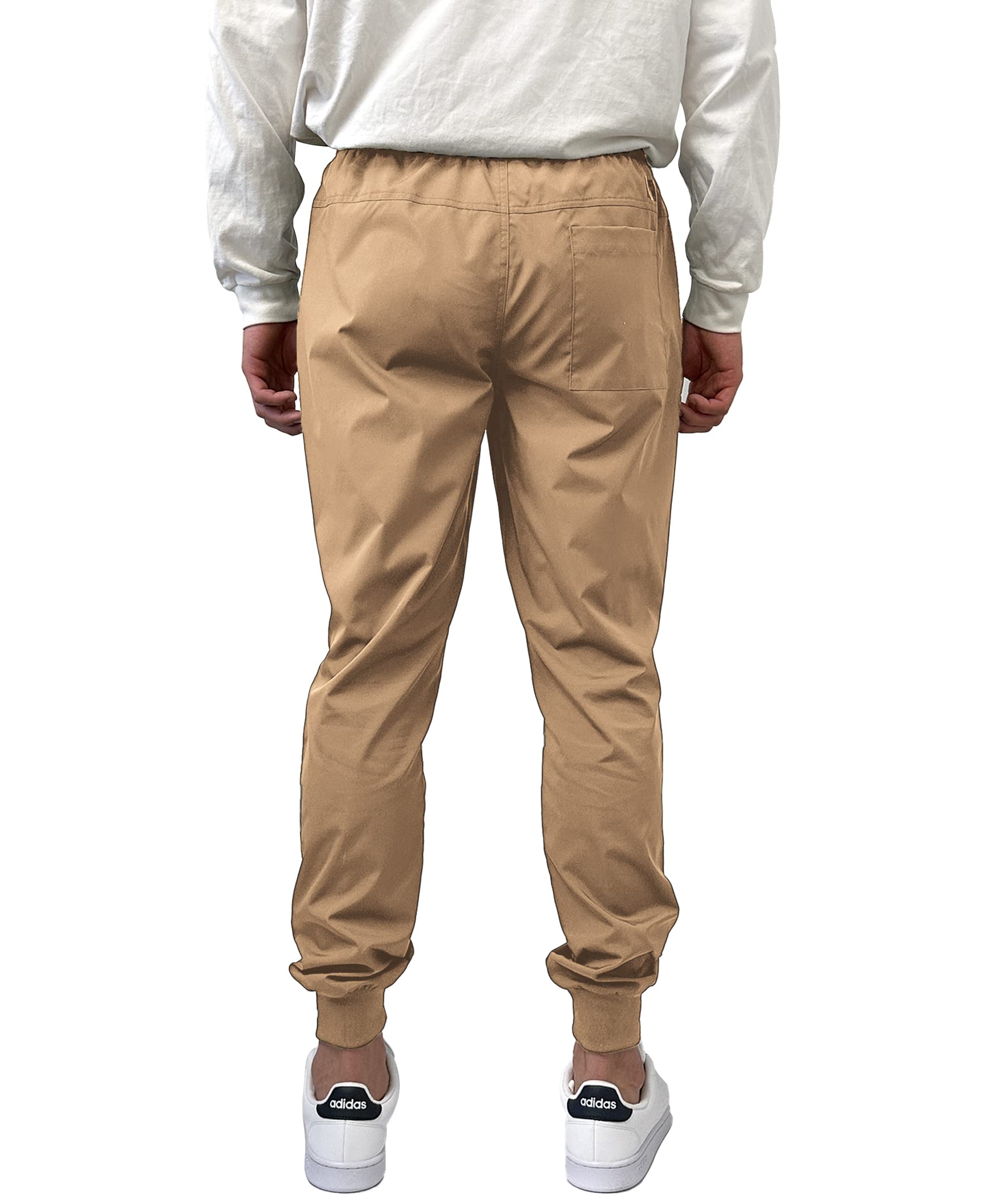 Southpole Men's Quick Dry Basic Nylon Jogger Pants, Lightweight, Water Resistant, Sand, Small