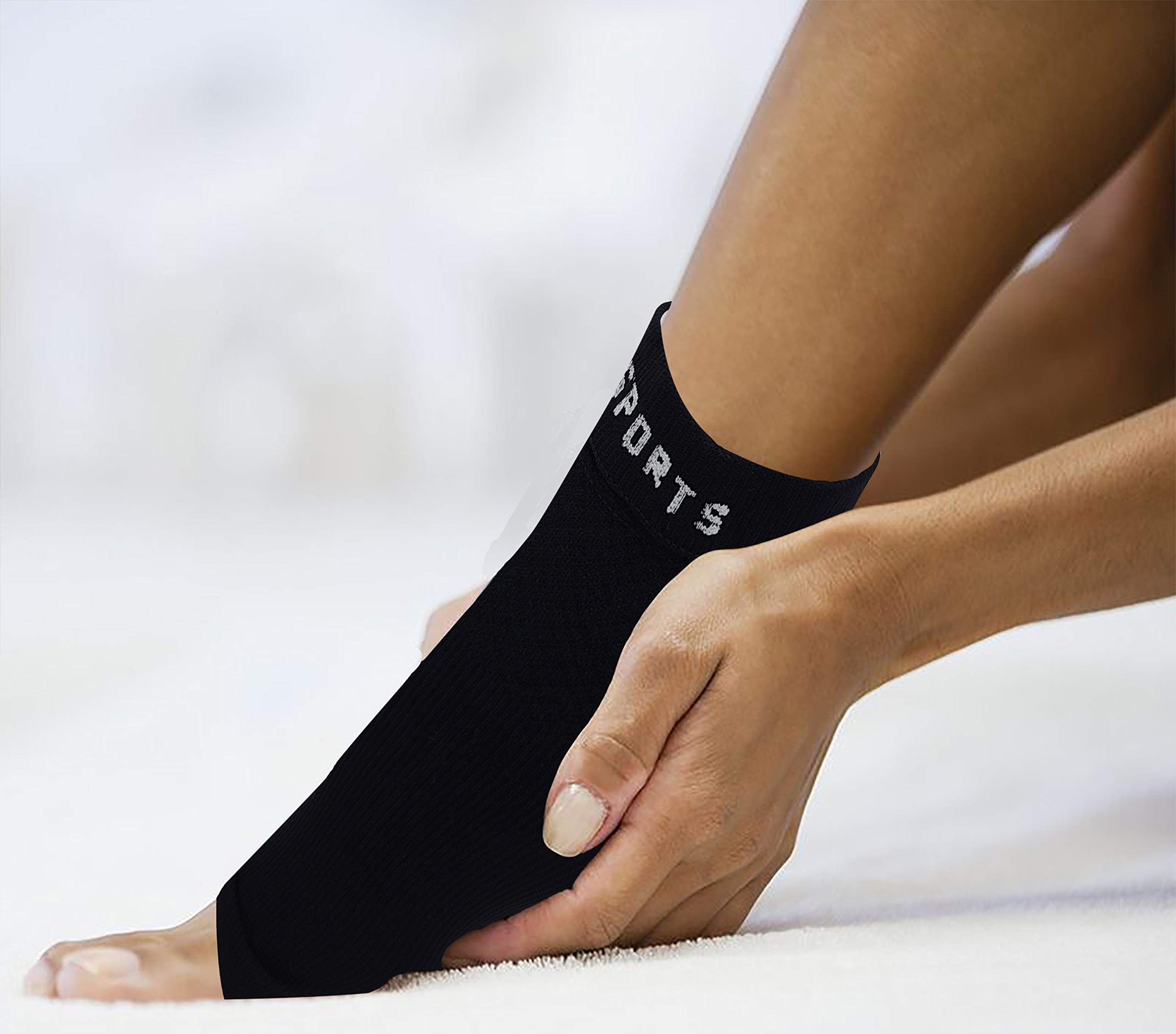 Different Touch 2 Pairs Plantar Fasciitis Pain Relief Socks, Neuropathy Socks, Ankle Compression Socks for Women Men (as1, alpha, s, m, regular, regular, Black)