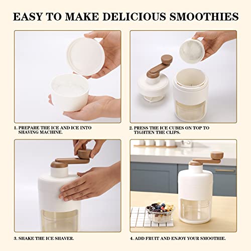 Manual Shaver Ice Machine, Solucky Portable Ice Crusher And Snow Cone Machine For Home Use, Premium Shaved Ice Machine For Making Snow Cones, Includes Ice Crusher And Shaved Ice Molds