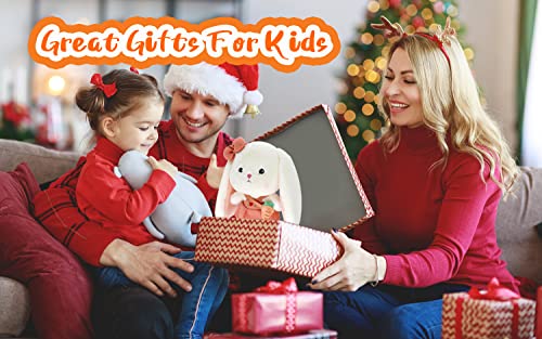 HWD 9.8'' Soft Plush Rabbit Dolls [ Clothes Detachable ], Stuffed Animals Toys, Gifts for Kids Birthday Christmas Day (Pink)