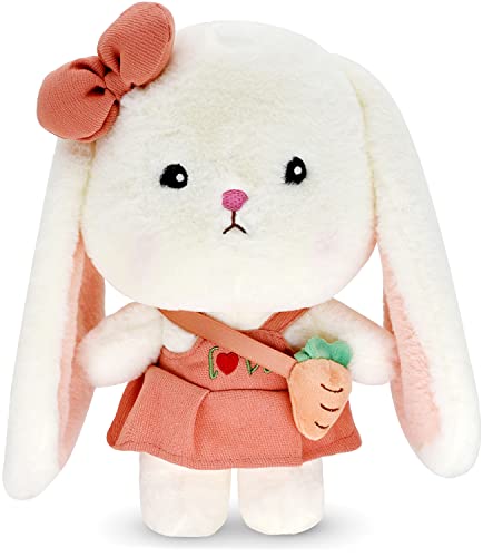 HWD 9.8'' Soft Plush Rabbit Dolls [ Clothes Detachable ], Stuffed Animals Toys, Gifts for Kids Birthday Christmas Day (Pink)