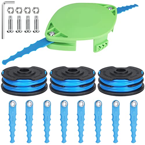 Kaberalty 2900719 Trimmer Head Blade+Spool Line 20ft 0.065" Compatible with Greenworks 2101602 2101602A STBA40B210,ST40B410,BST4000 Dual line String Trimmers (21 Pack)