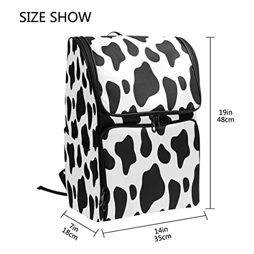 School Backpack Black and White Cow Print Travel Bag College Backpack Notebook Computer Backpack For Girls Boys Teen Adults