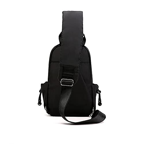 SISLNI Sling Bag Crossbody Backpack Travel Slim Shoulder Sling Backpack Chest Bag Lightweight Small Black Sling Crossbody Backpack Shoulder Bag for Men Women
