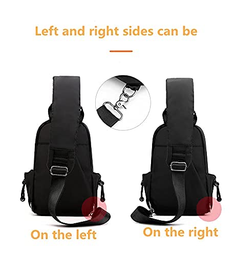 SISLNI Sling Bag Crossbody Backpack Travel Slim Shoulder Sling Backpack Chest Bag Lightweight Small Black Sling Crossbody Backpack Shoulder Bag for Men Women