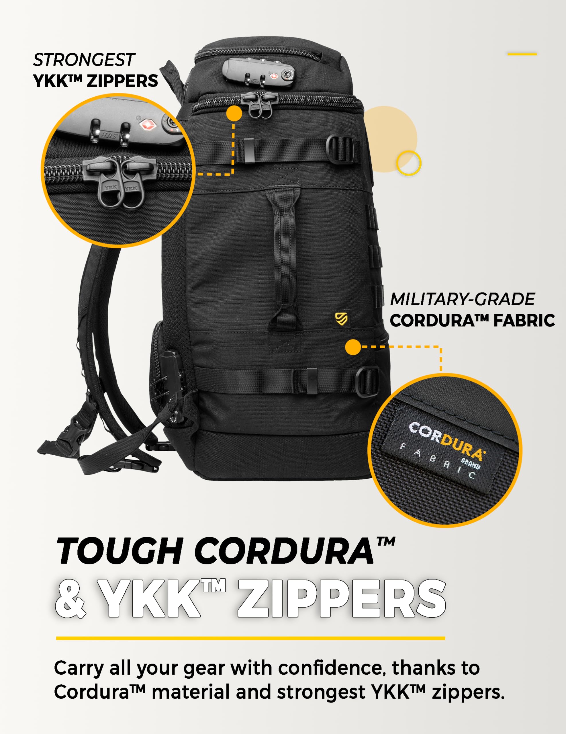 TradeSmart Range Backpack for Handguns, Ammo & Shooting Gear with 3 Lockable Compartments, Ear & Eye Protection Kit Optional